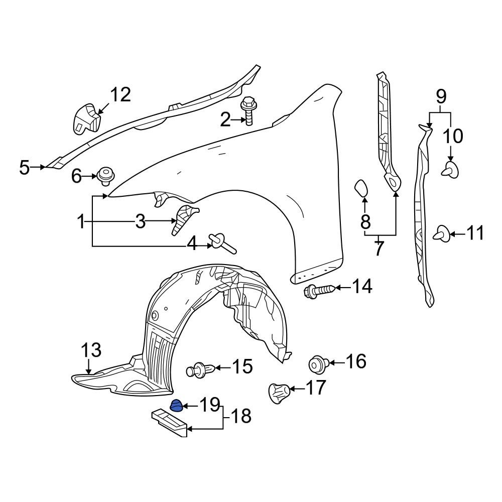 Lexus OE 5387947020 - Fender Liner Extension Clip
