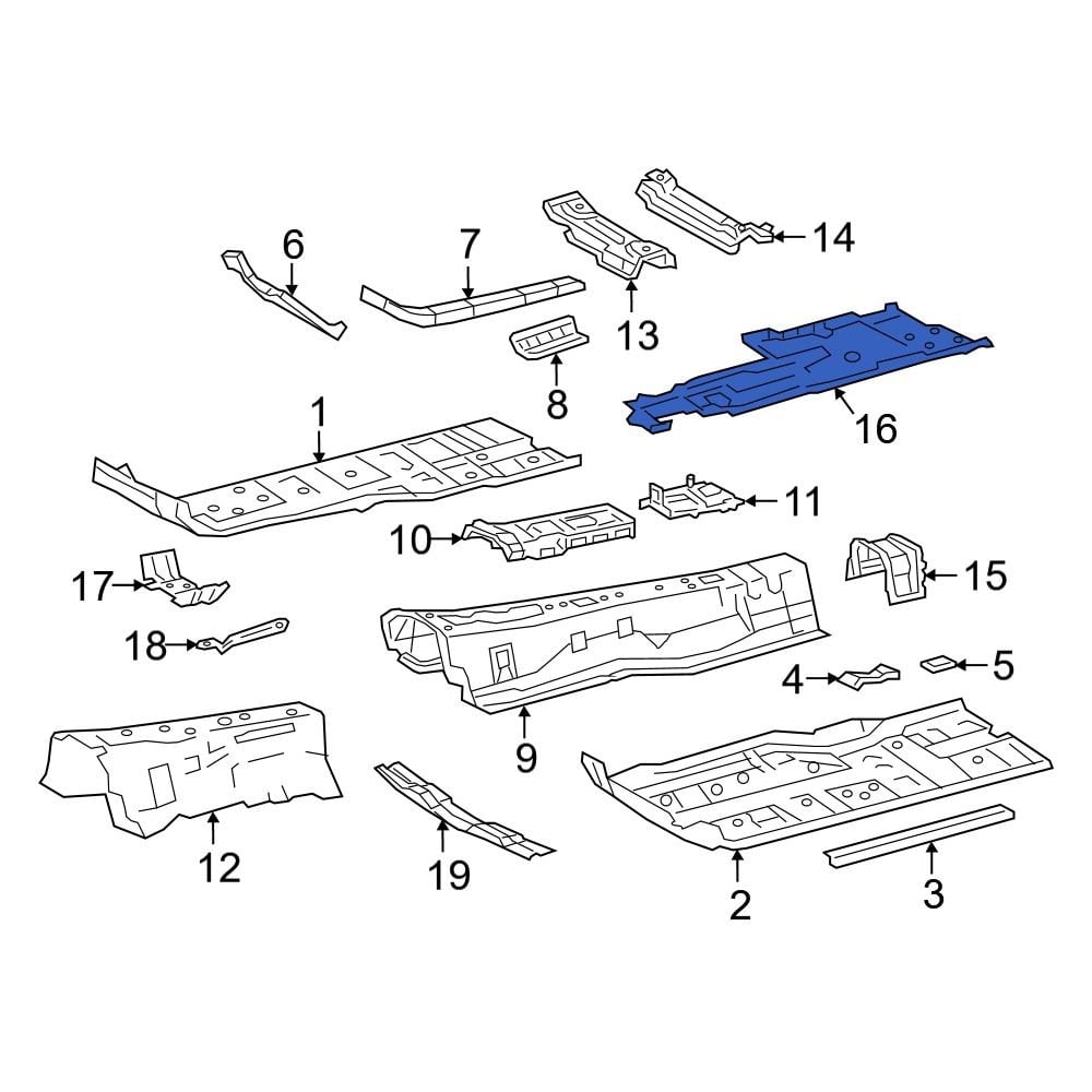 Lexus OE 5840250012 - Front Left Floor Pan Splash Shield