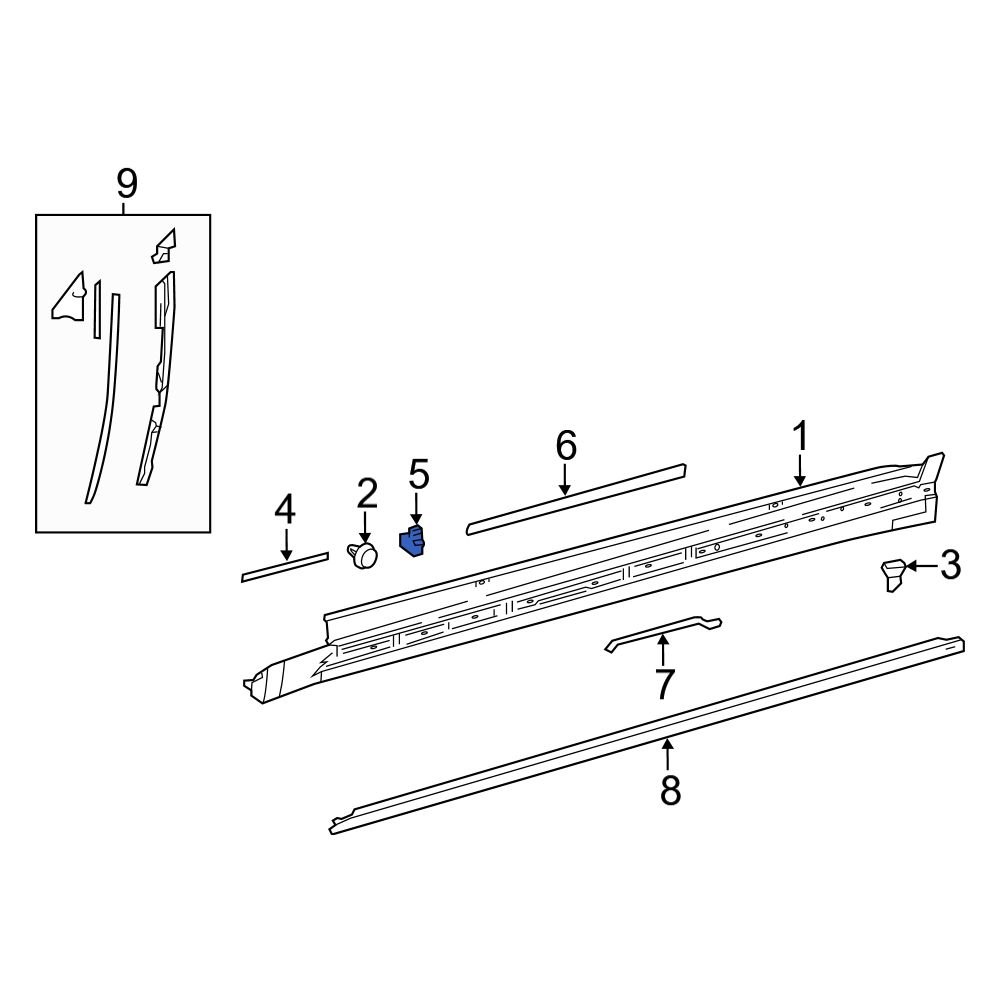 Lexus OE 7586150090 - Rocker Panel Molding Seal