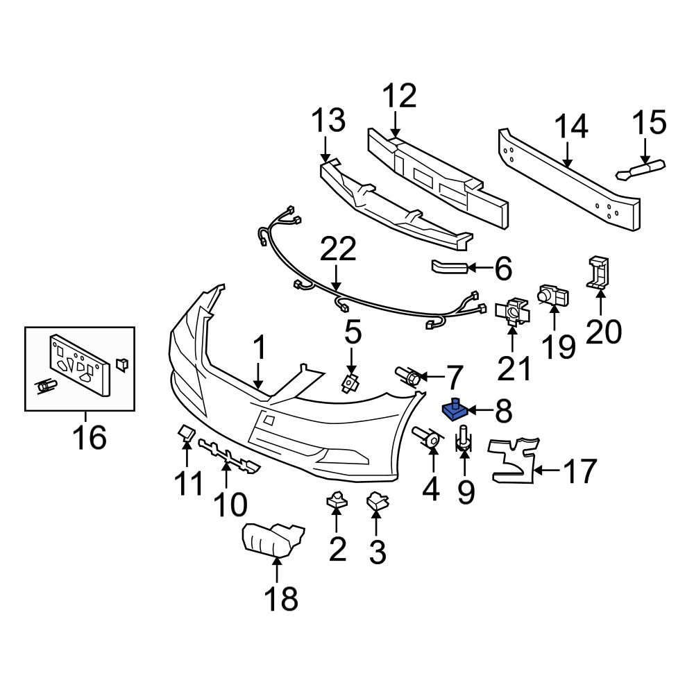 Lexus OE 5219730040 - Bumper Cover Support Rail Bracket