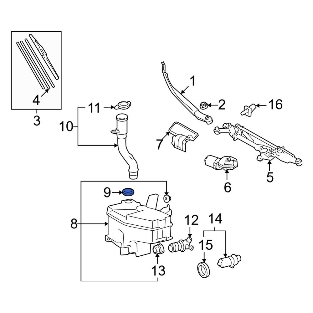 Lexus OE 8533630160 - Washer Fluid Reservoir Mounting Grommet