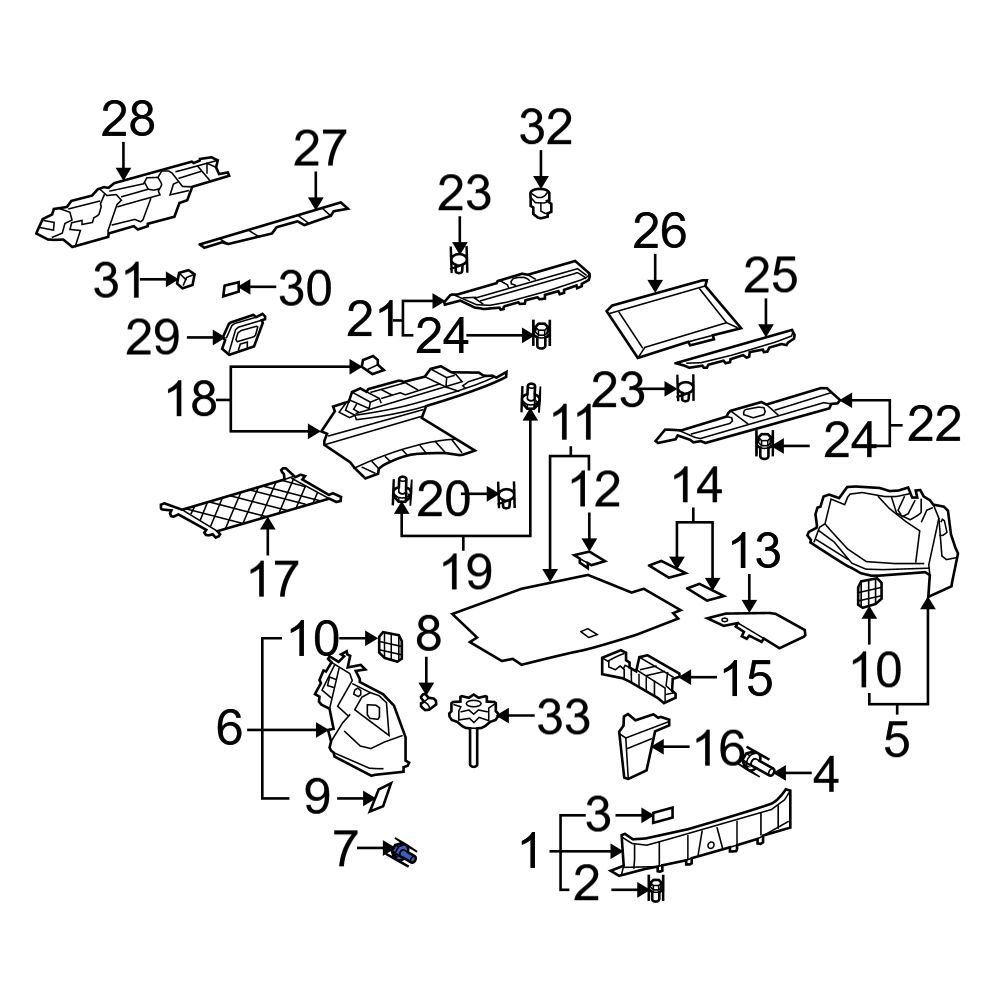 Lexus OE 9046708186C0 - Front Trunk Trim Panel Clip