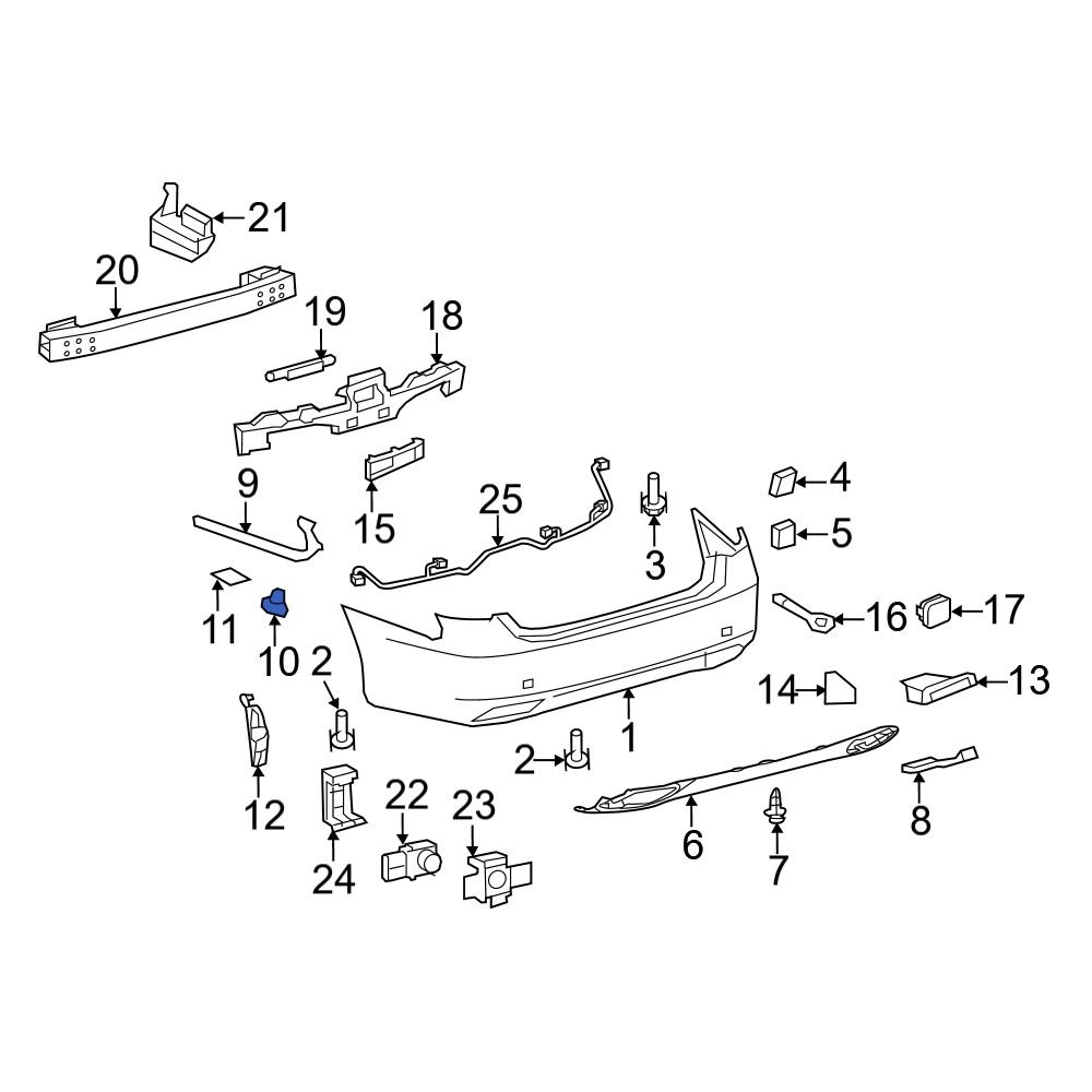 Lexus OE 5219730040 - Bumper Cover Support Rail Bracket
