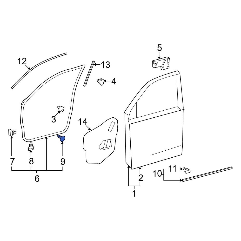 Lexus OE 6786712150 - Door Seal Clip
