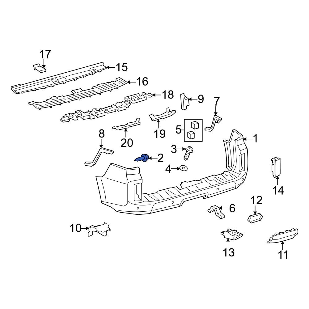 Lexus OE 5387958010 - Bumper Cover Retainer