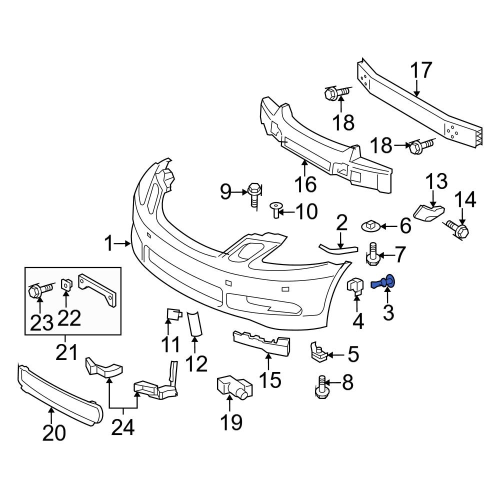 Lexus OE 4774958010 - Front Bumper Cover Retainer
