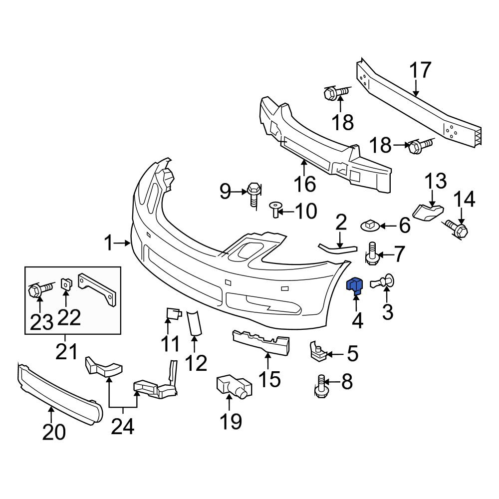 Lexus OE 5387958010 - Upper Bumper Cover Retainer