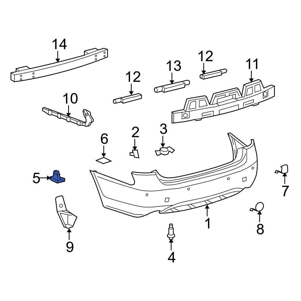 Lexus OE 5219730040 - Bumper Cover Support Rail Bracket