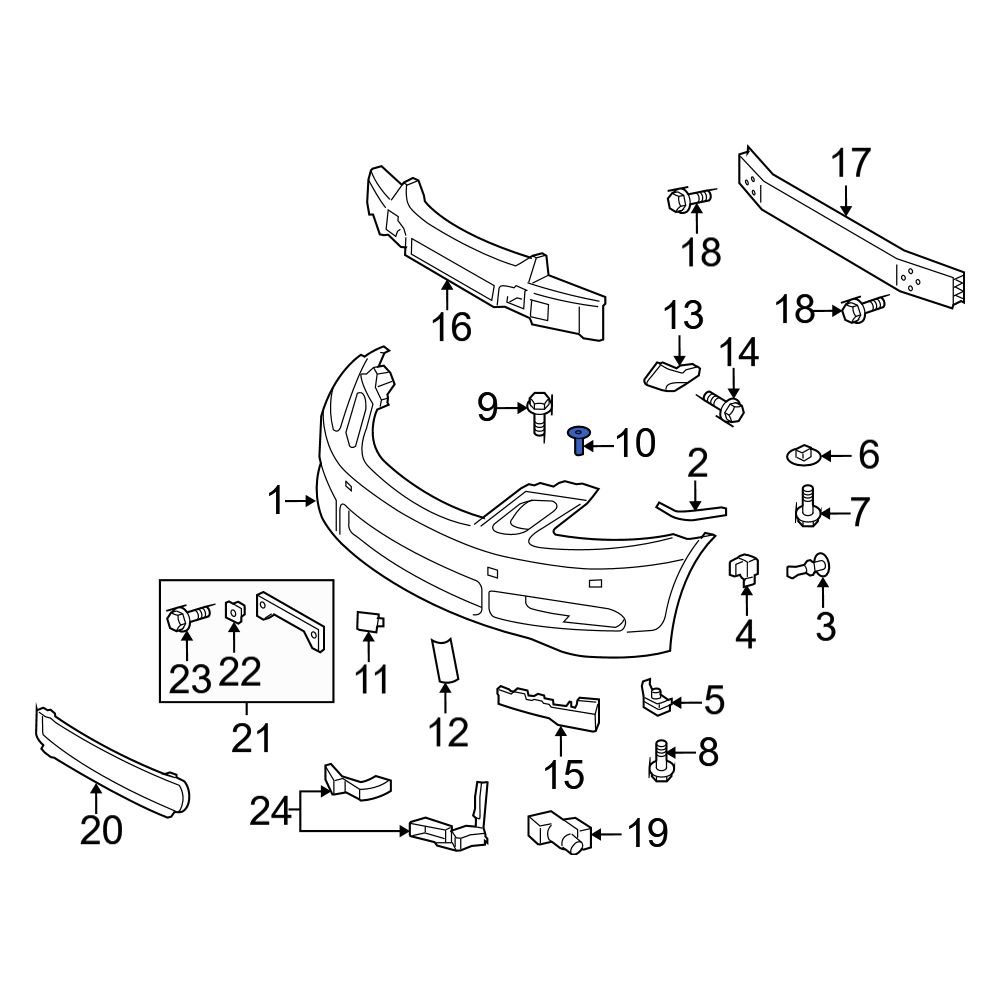 Lexus OE 4774958010 - Front Bumper Cover Retainer