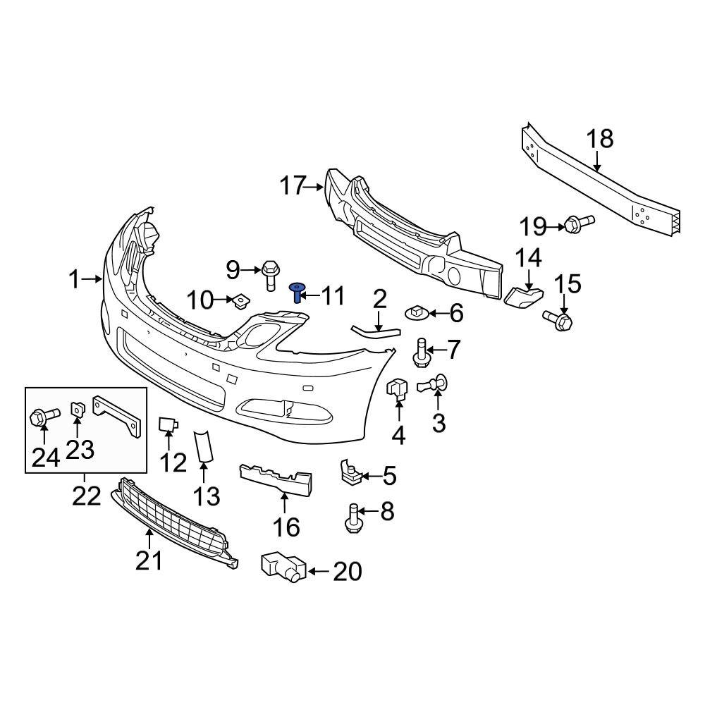 Lexus OE 4774906010 - Front Bumper Cover Retainer