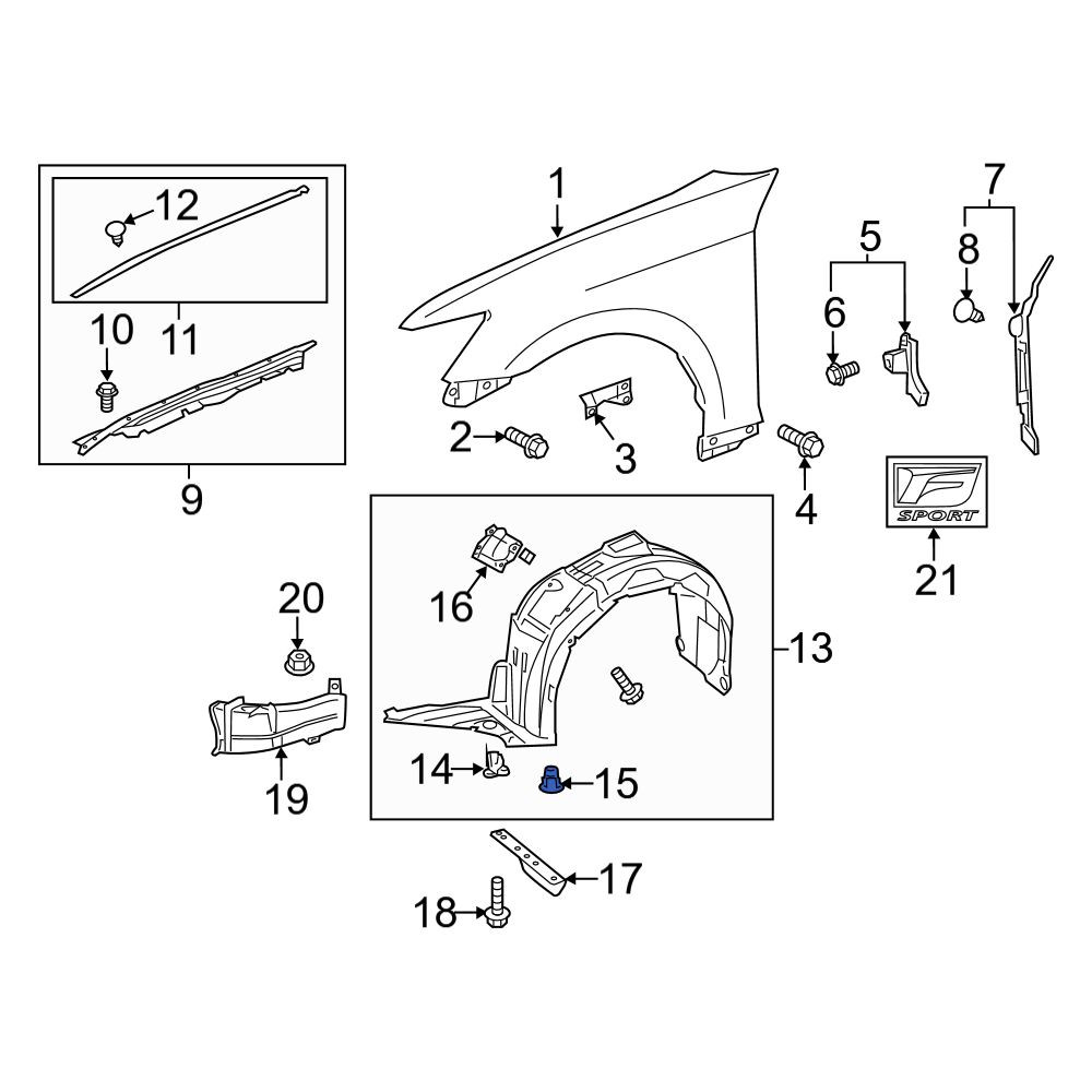 Lexus OE 9015960477 - Bumper Corner Cover Screw