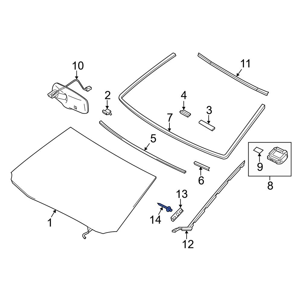 Lexus OE 7554751021 - Windshield Molding Rivet