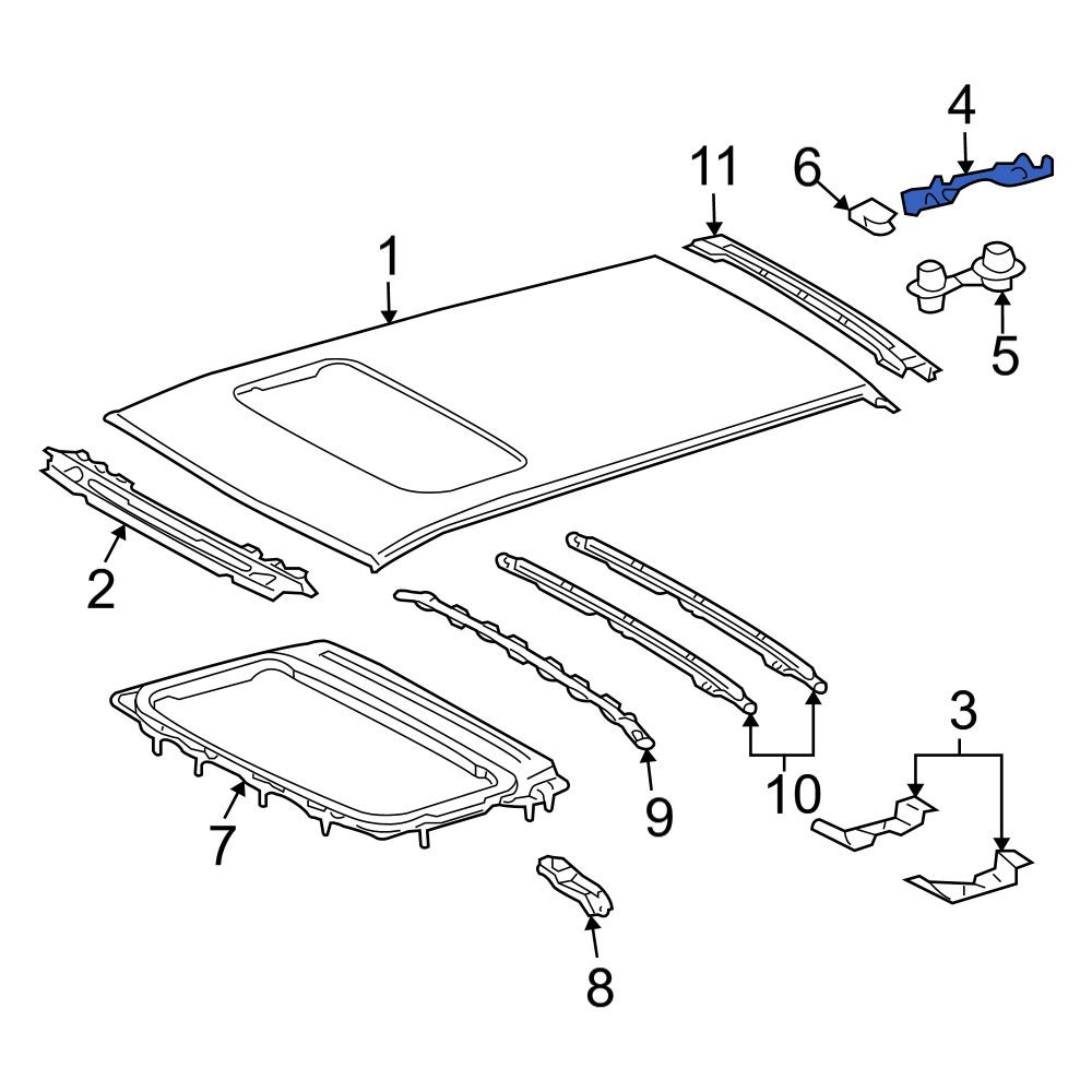 Lexus OE 6318542020 - Front Roof Panel Bracket