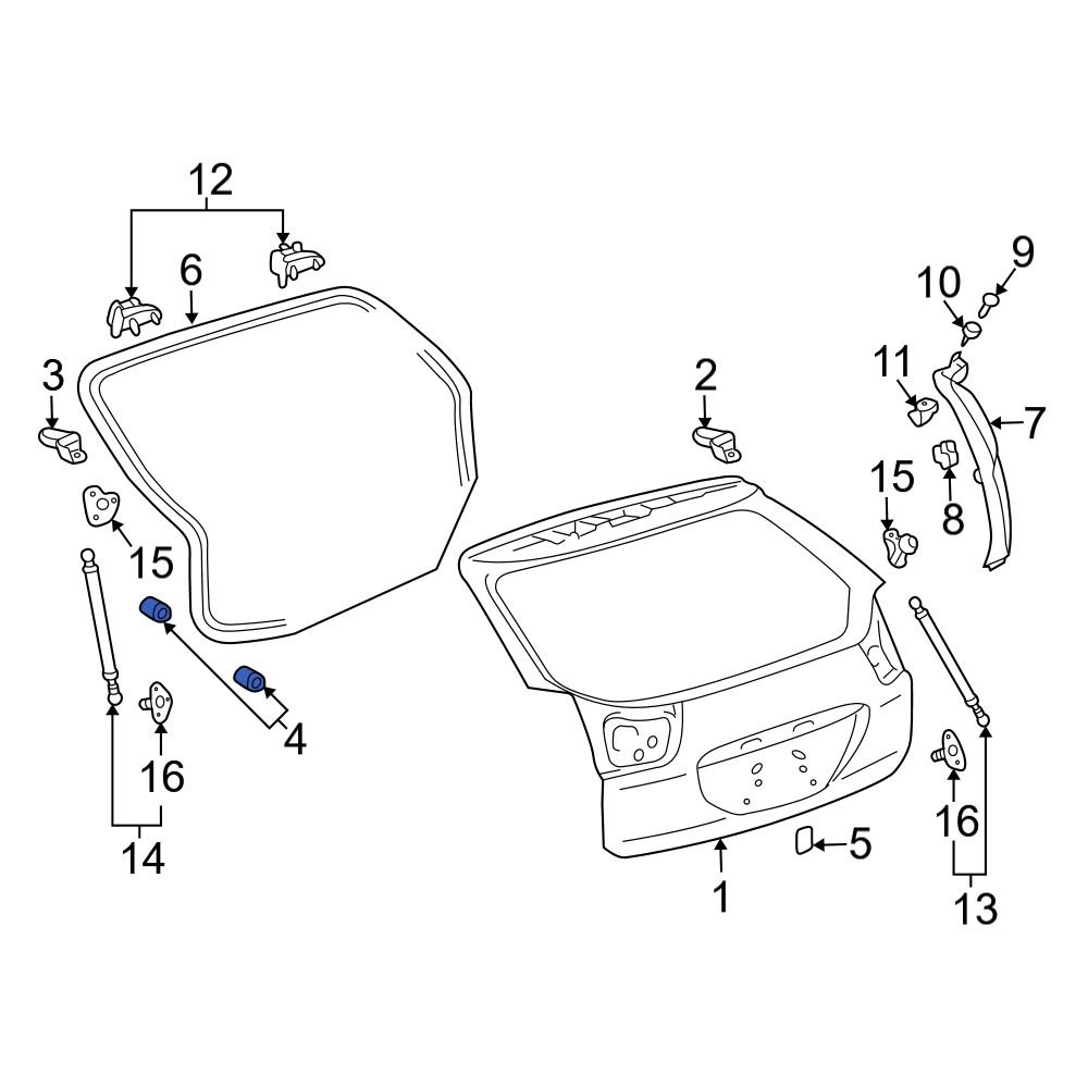 Lexus OE 75129AC010 - Rear Deck Lid Stop Buffer