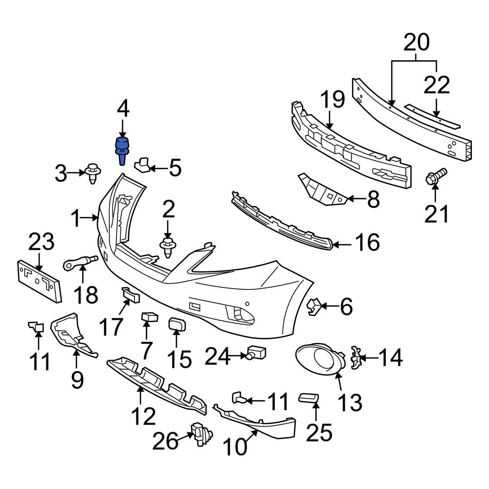 Lexus OE 533840R040 - Front Hood Stop Buffer