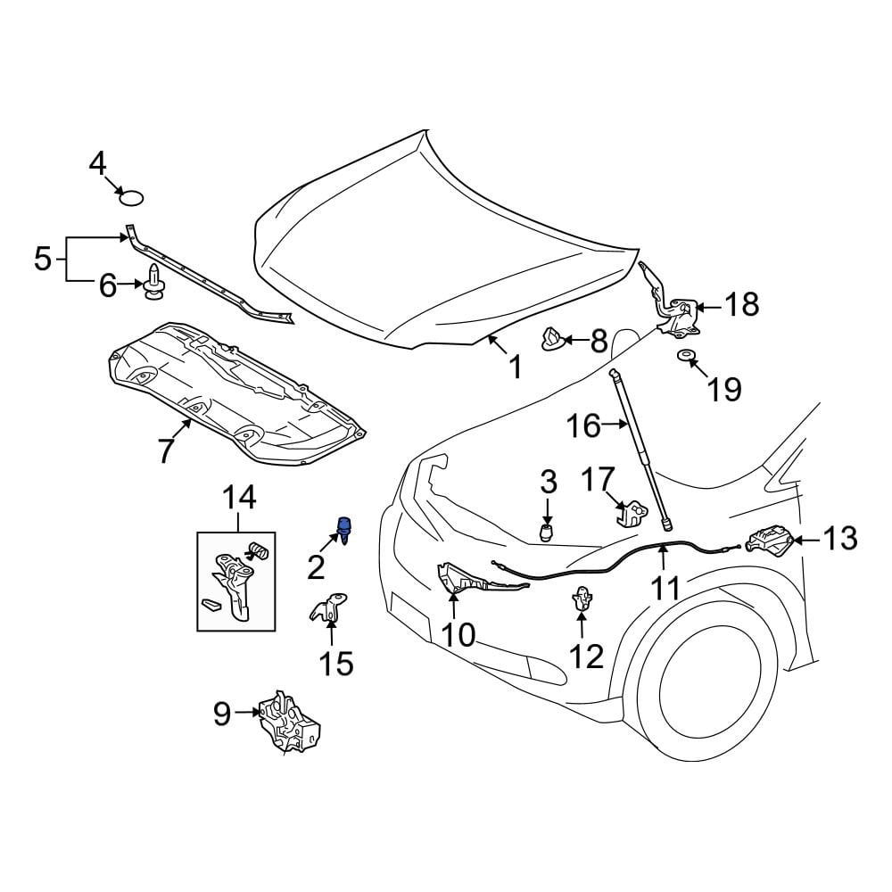 Lexus OE 533840R040 - Front Hood Stop Buffer