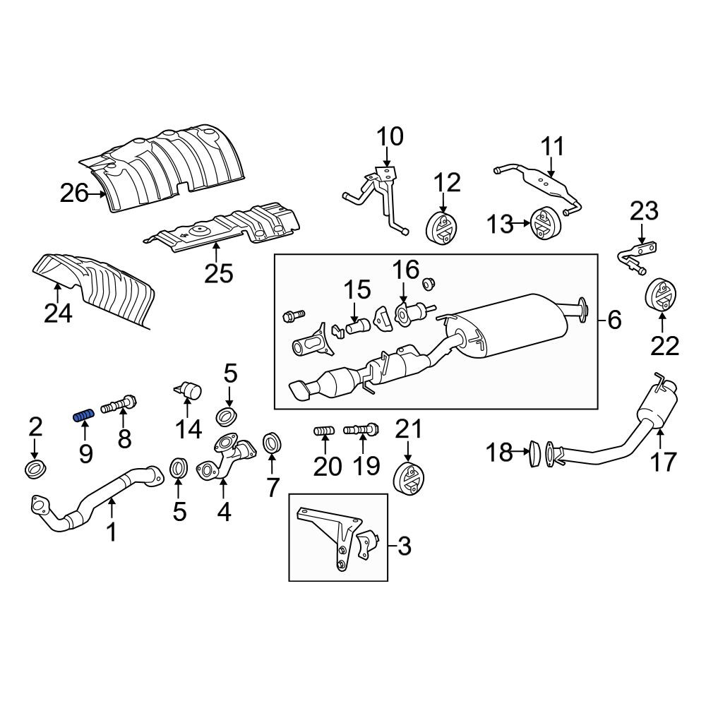 Lexus OE 90501A0005 - Front Exhaust Bolt Spring
