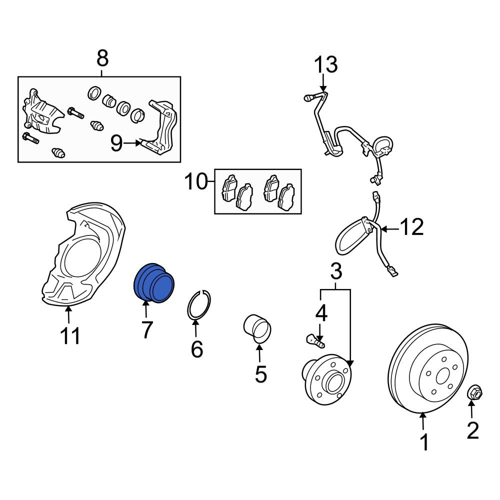 Lexus OE 4324648011 - Front Wheel Bearing Dust Cap