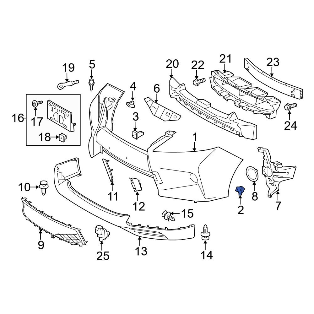 Lexus OE 5387906100 - Front Outer Bumper Cover Retainer