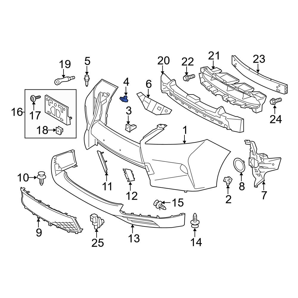 Lexus OE 5219730040 - Bumper Cover Support Rail Bracket