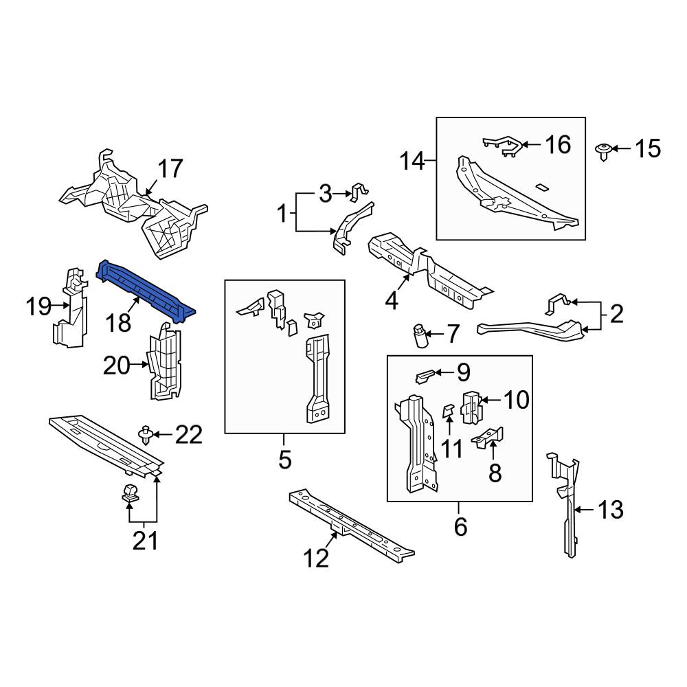 Lexus OE 16594F2010 - Front Center Radiator Support Air Duct