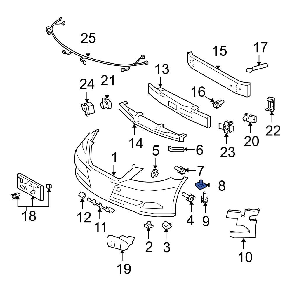 Lexus OE 5219730040 - Bumper Cover Support Rail Bracket
