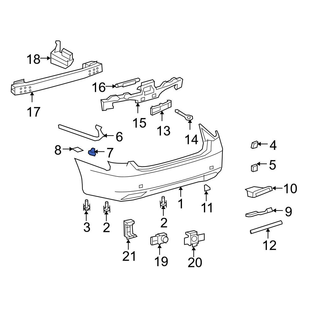 Lexus OE 5219730040 - Bumper Cover Support Rail Bracket