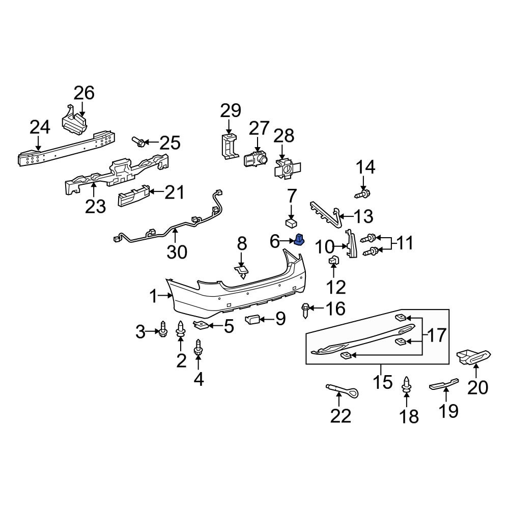 Lexus OE 5219730040 - Bumper Cover Support Rail Bracket