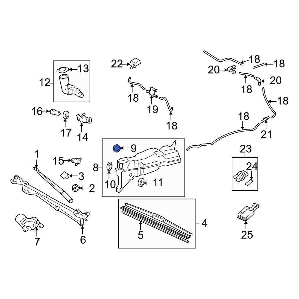 Lexus OE 8533630160 - Washer Fluid Reservoir Mounting Grommet