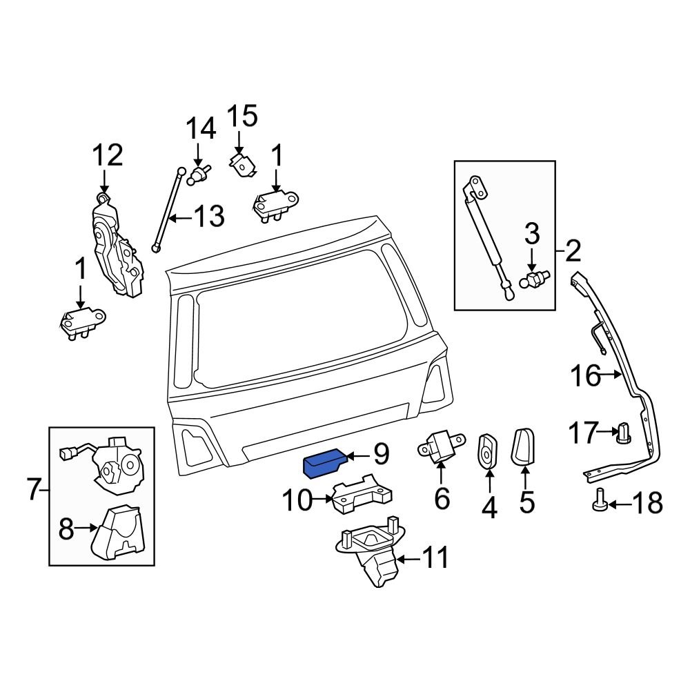 Lexus OE 8484028040 - Rear Liftgate Latch Release Switch