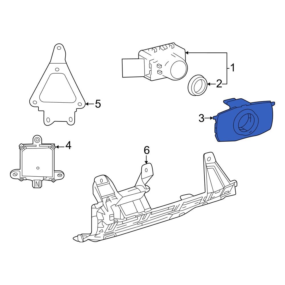 Lexus OE 8934860370 - Front Left Outer Parking Aid Sensor Bracket