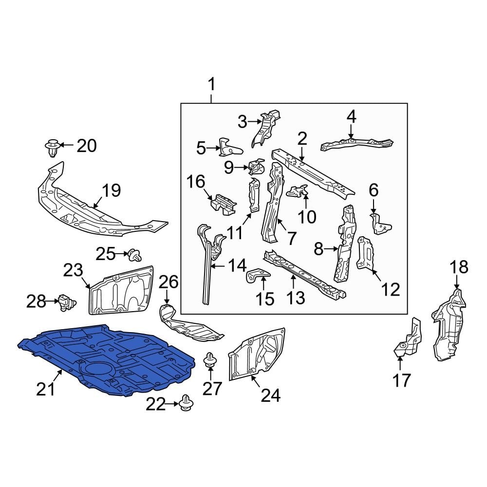 Lexus OE 5141012105 - Front Radiator Support Splash Shield