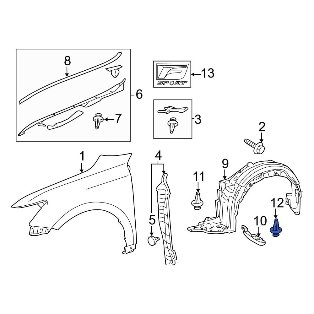 Lexus OE 9046707214 - Fender Liner Retainer