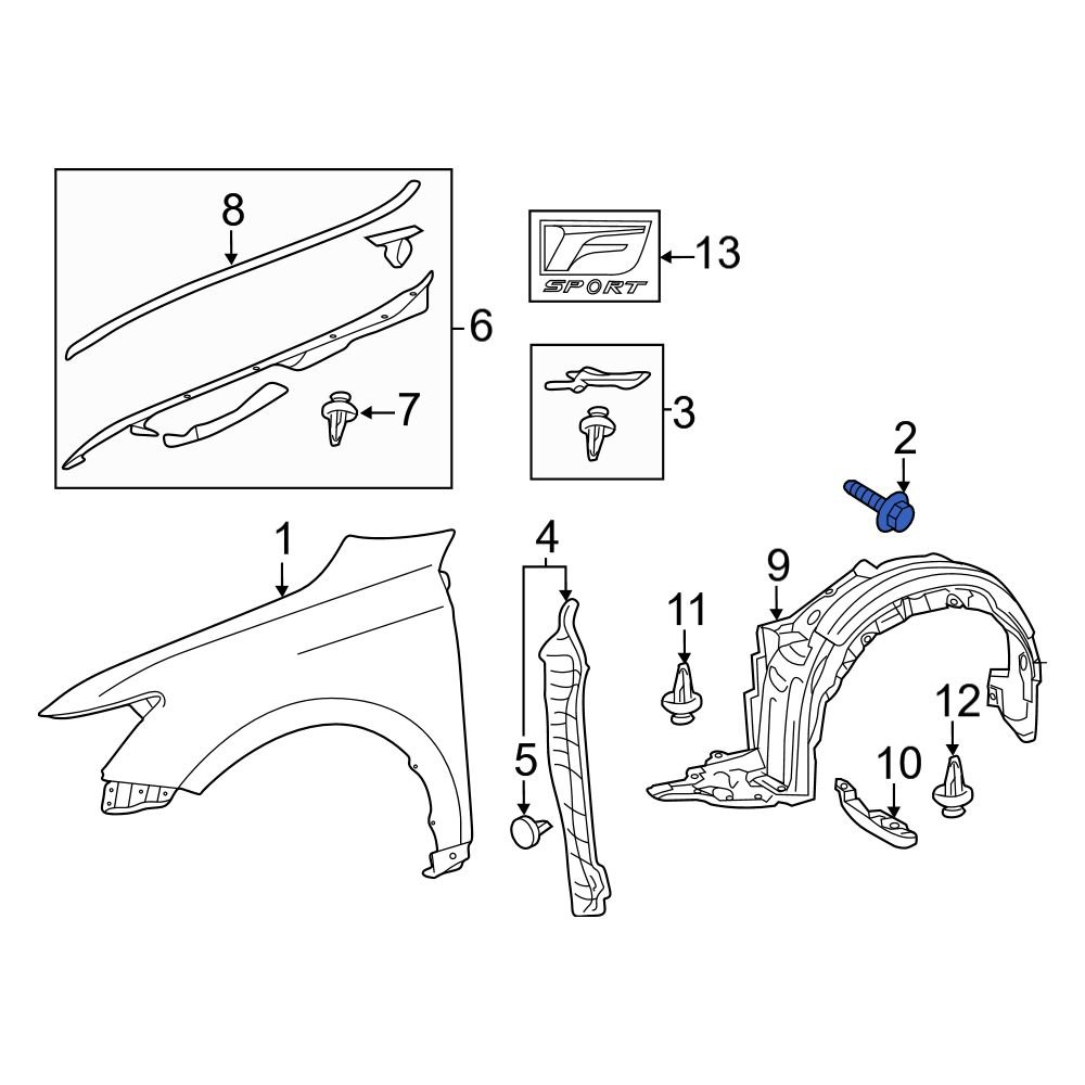 Lexus OE 9008011726 - Fender Bolt