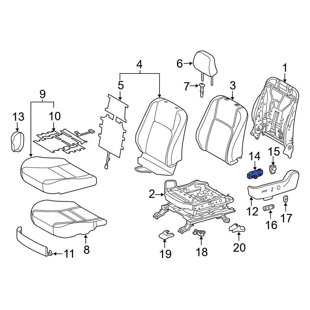 Lexus OE 8407060050 - Front Left Power Seat Switch