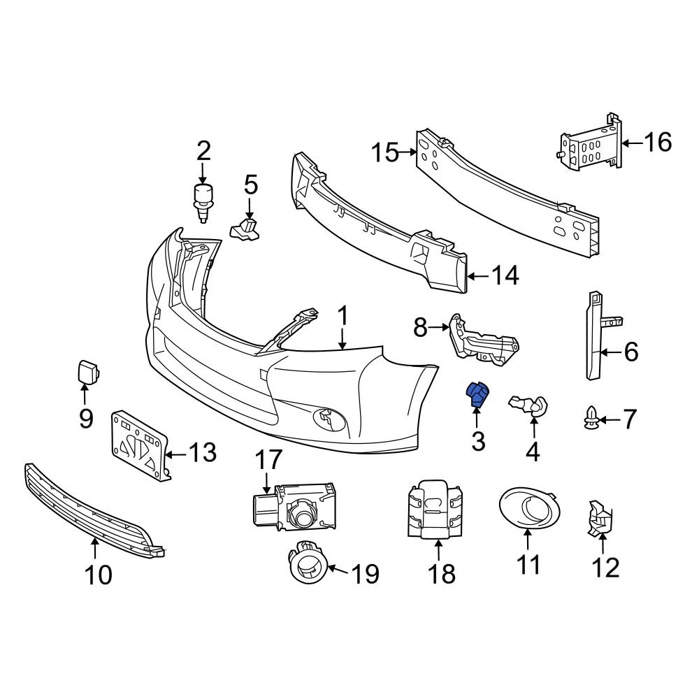 Lexus OE 5387906100 - Front Outer Bumper Cover Retainer