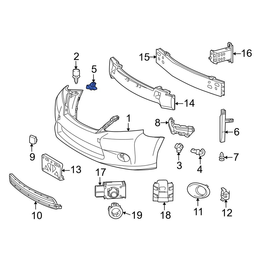 Lexus OE 5219730040 - Bumper Cover Support Rail Bracket