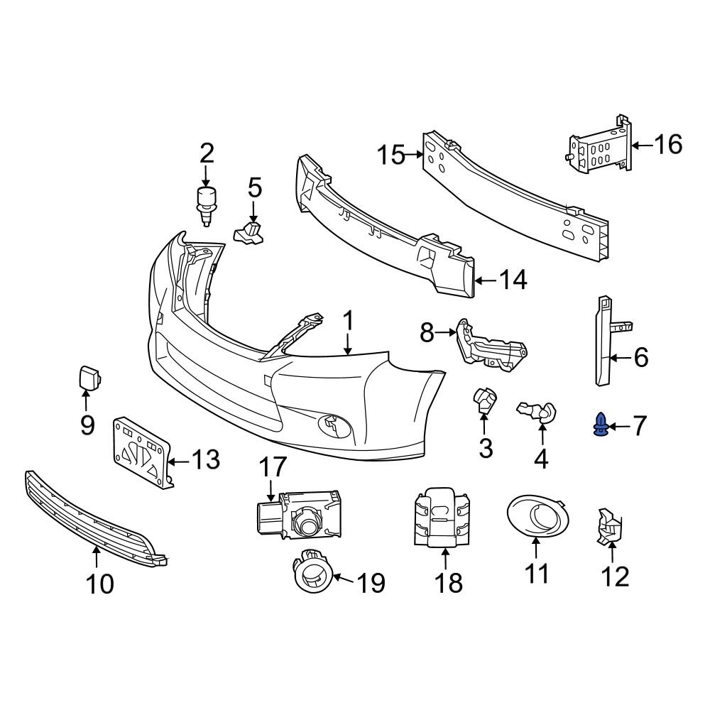 Lexus OE 4774906010 - Front Bumper Cover Retainer