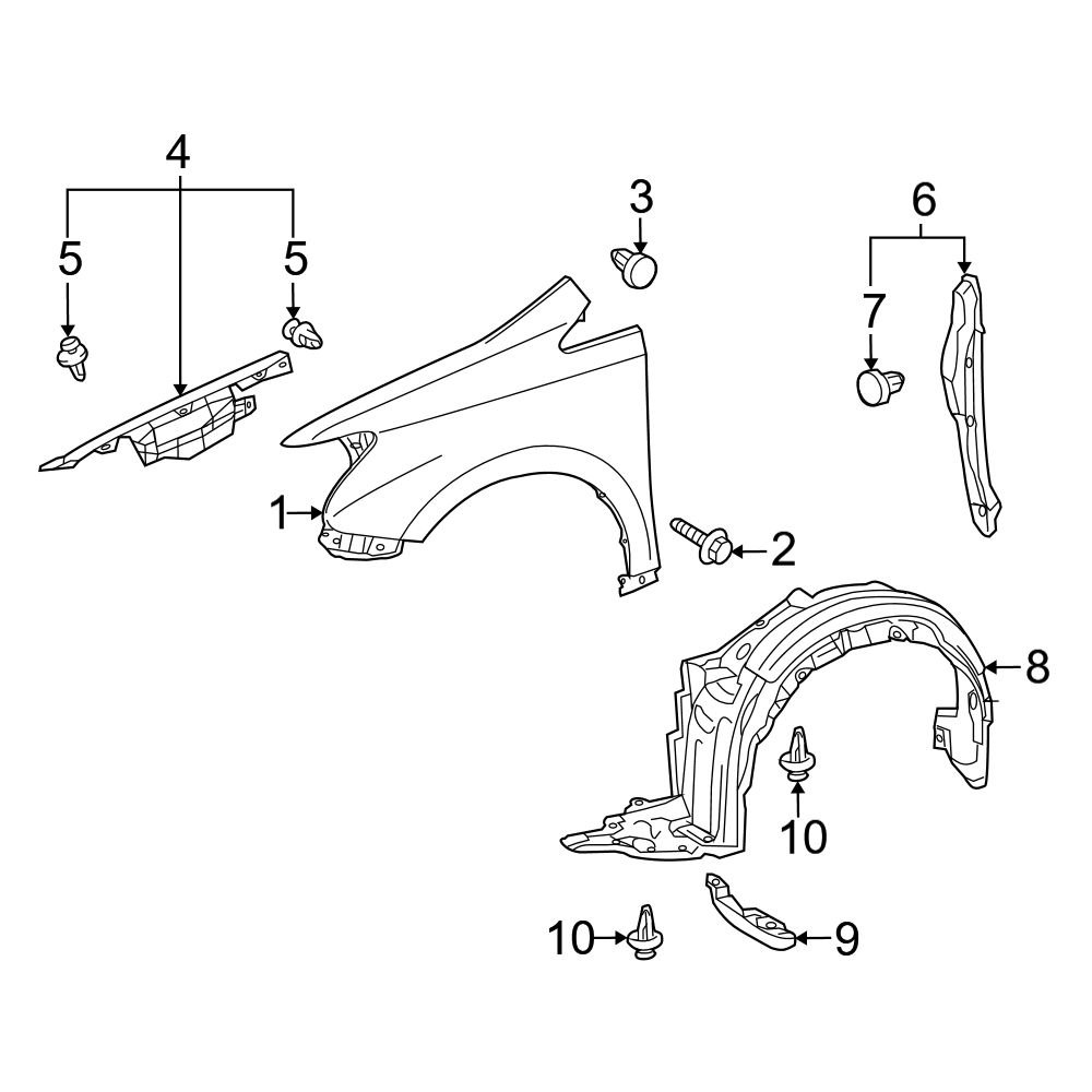 Lexus OE 9046707214 - Fender Liner Retainer
