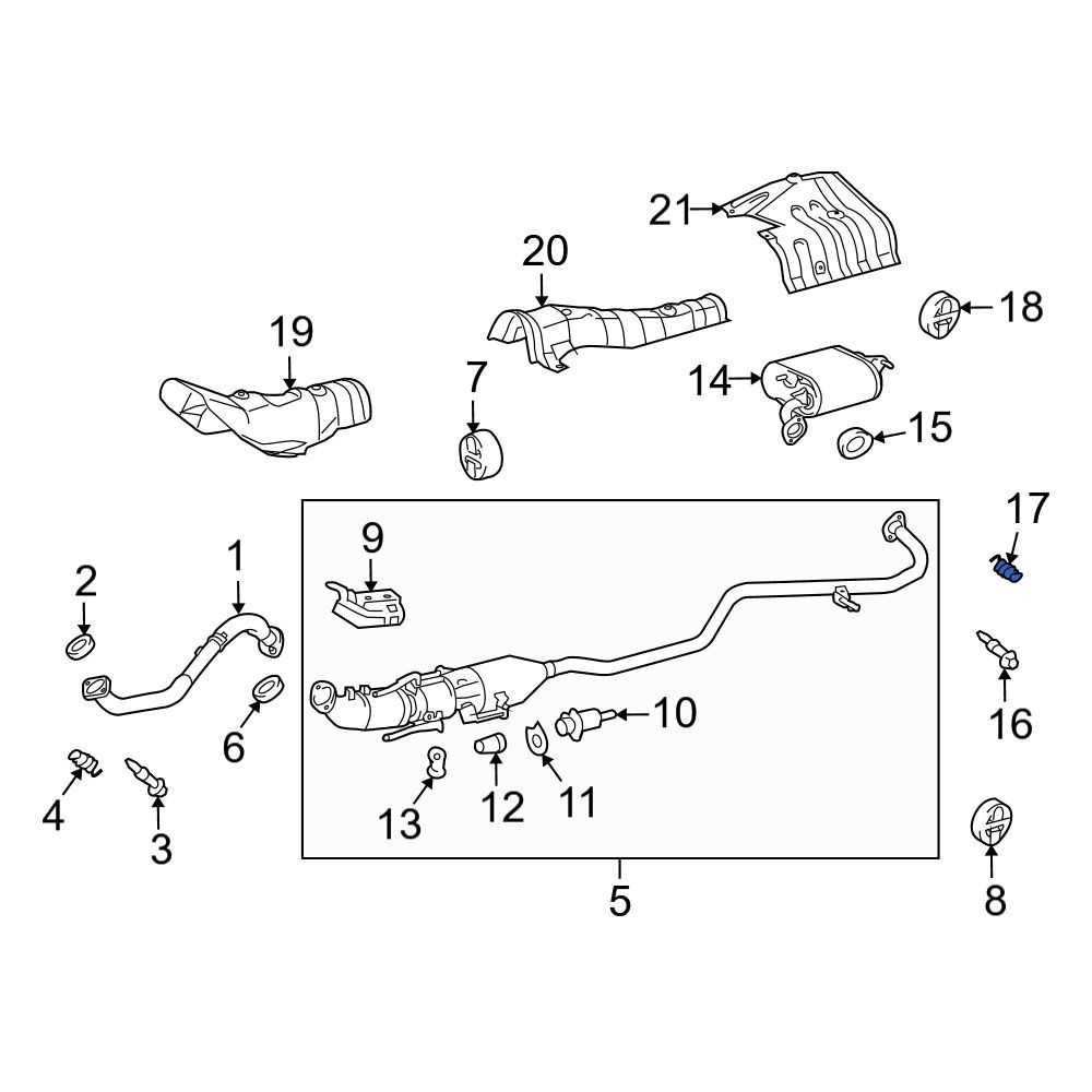 Lexus OE 90501A0005 - Front Exhaust Bolt Spring
