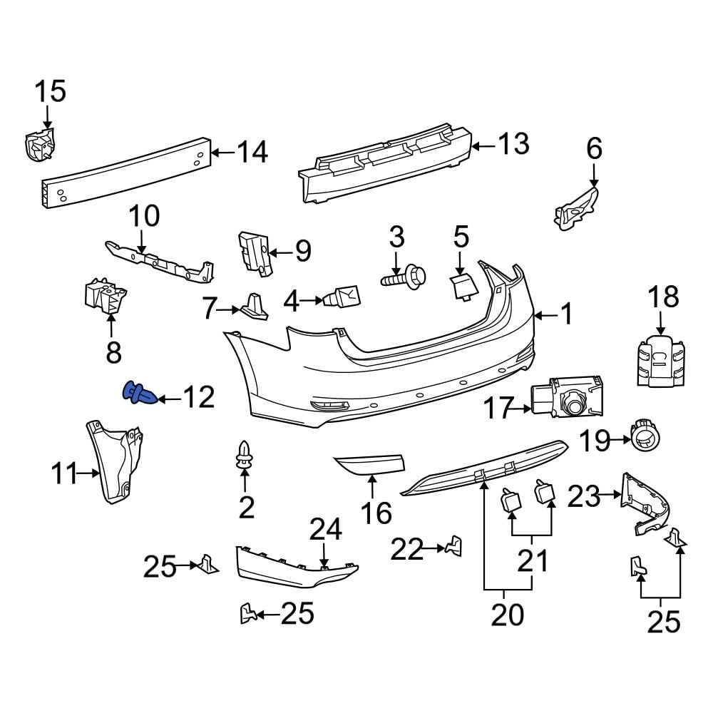 Lexus OE 5216102020 - Rear Lower Bumper Cover Retainer