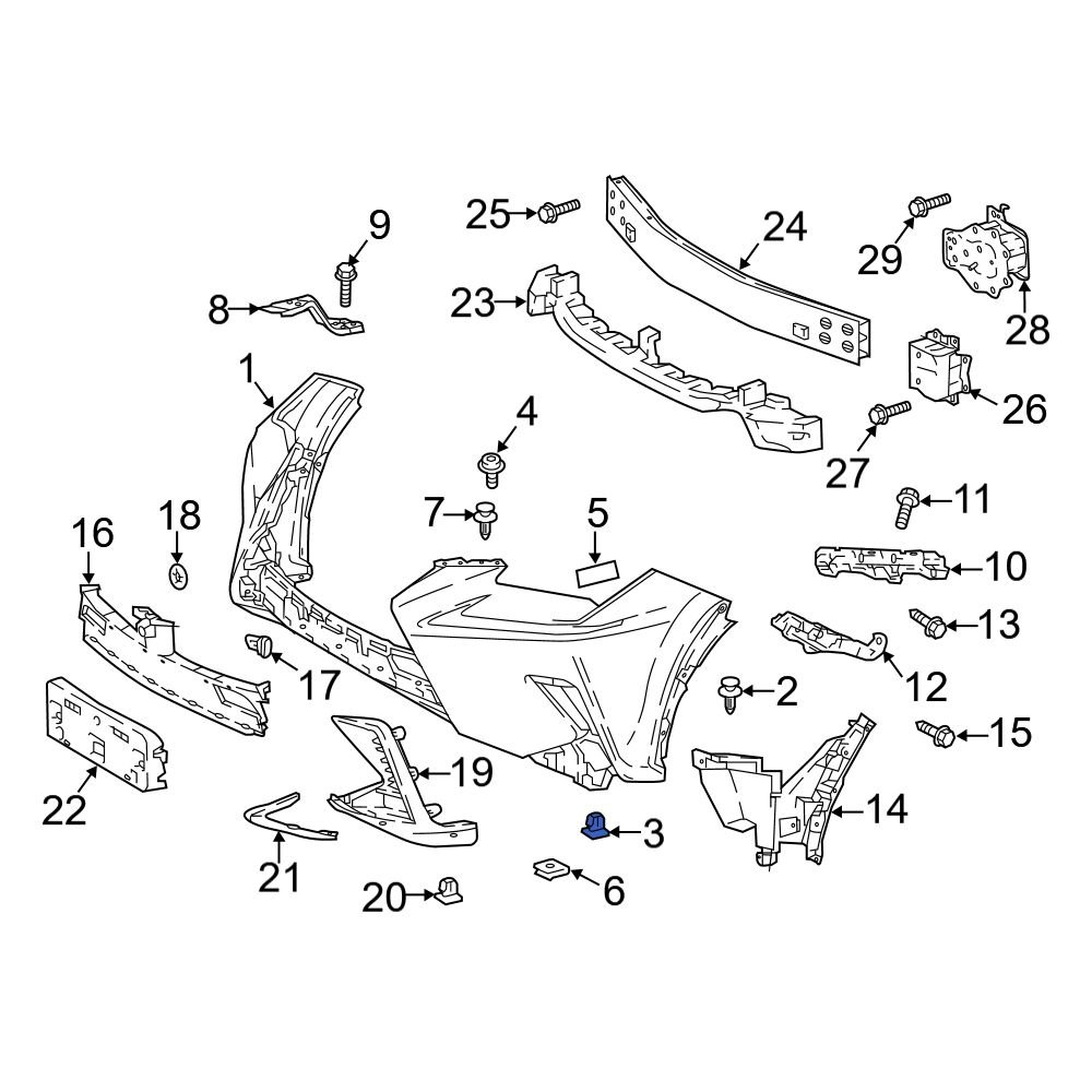 Lexus OE 5218833040 - Bumper Cover Nut