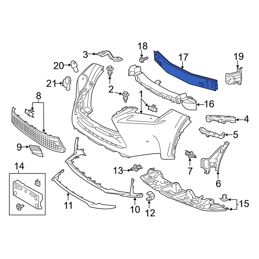 Lexus OE 5202178040 - Front Bumper Impact Bar