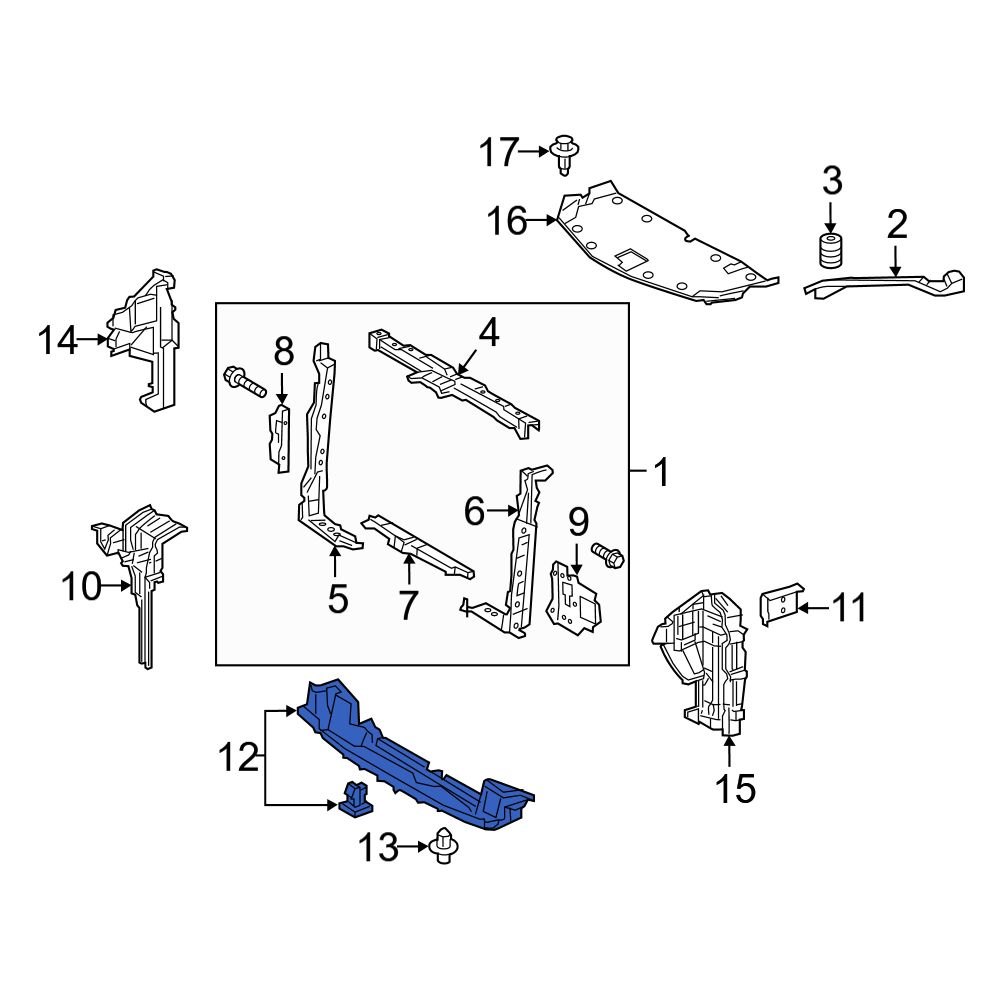 Lexus OE 1668336030 - Front Lower Radiator Support Air Deflector
