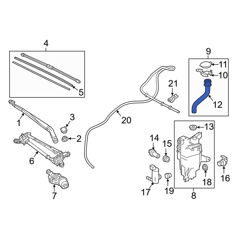 Lexus OE 8531942230 - Front Washer Fluid Reservoir Filler Pipe