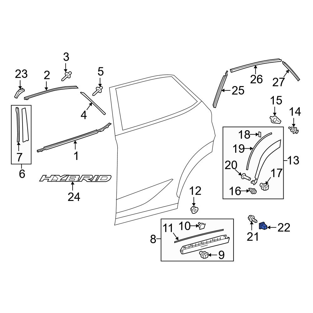Lexus OE 9018905074 - Wheel Arch Molding Grommet