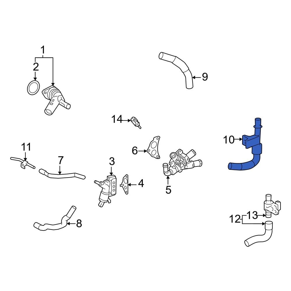 Lexus OE 16207F0010 - Engine Coolant Bypass Pipe