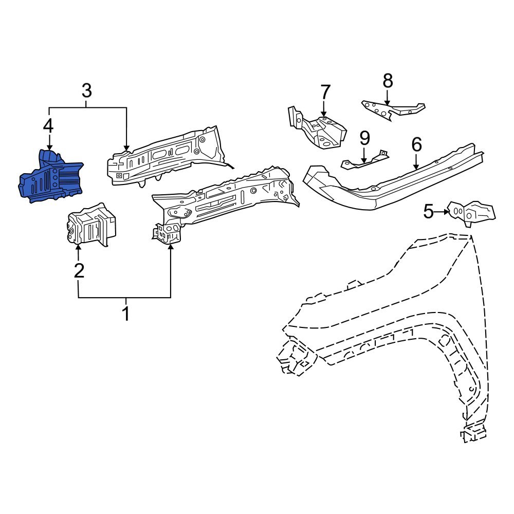 Lexus OE 5701378010 - Front Right Frame Rail End