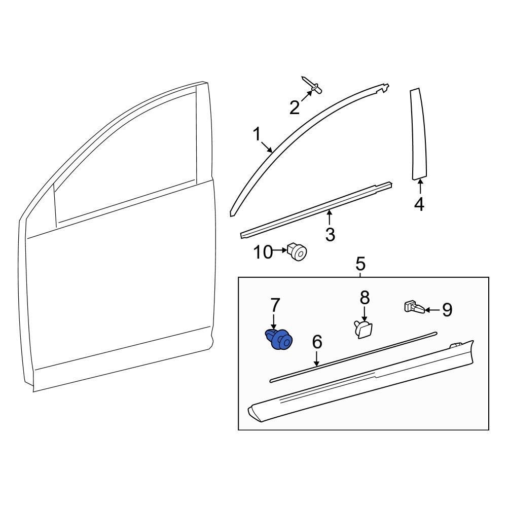 Lexus OE 525350E030 - Door Molding Clip