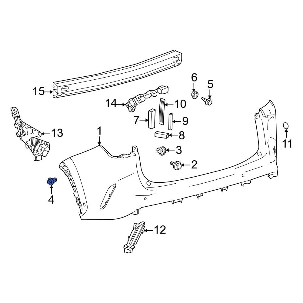 Lexus OE 7682960020 - Upper Bumper Cover Retainer
